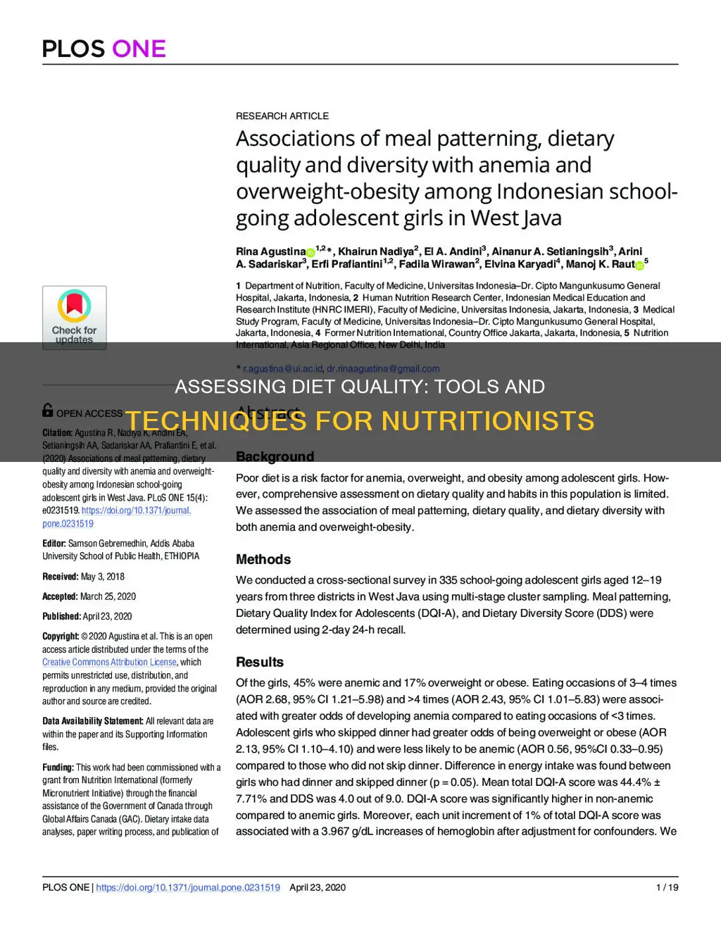Assessing Diet Quality: Tools And Techniques For Nutritionists | ShunKeto
